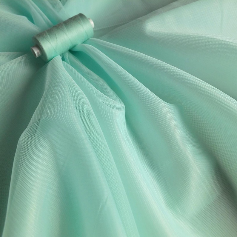 Pastel Mint Green Soft Tulle Fabric 150cm Wide Evening / | Etsy