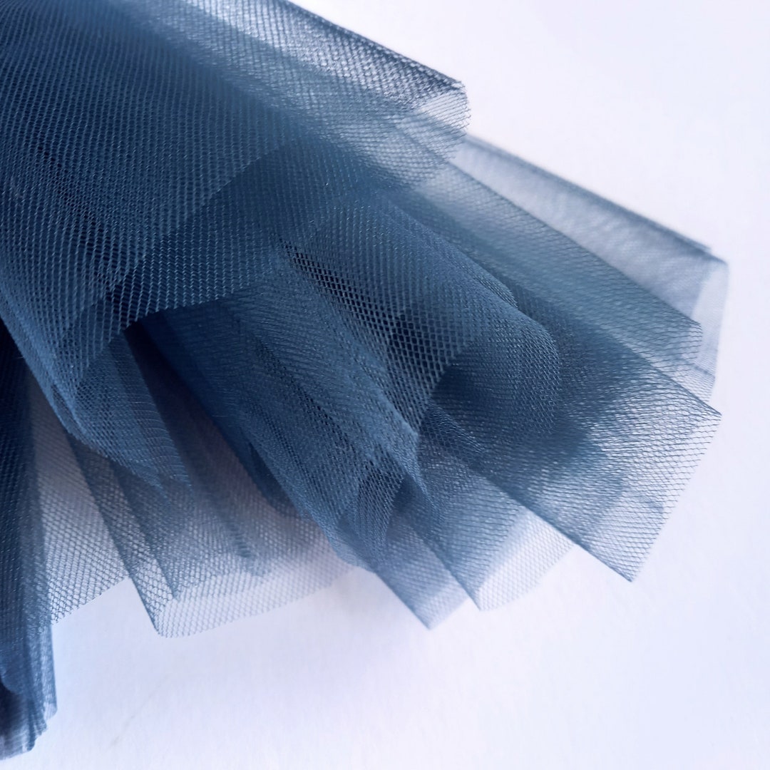 French Navy Blue Fine Tulle Fabric 300cm Wide - Sold by the Metre - Net ...