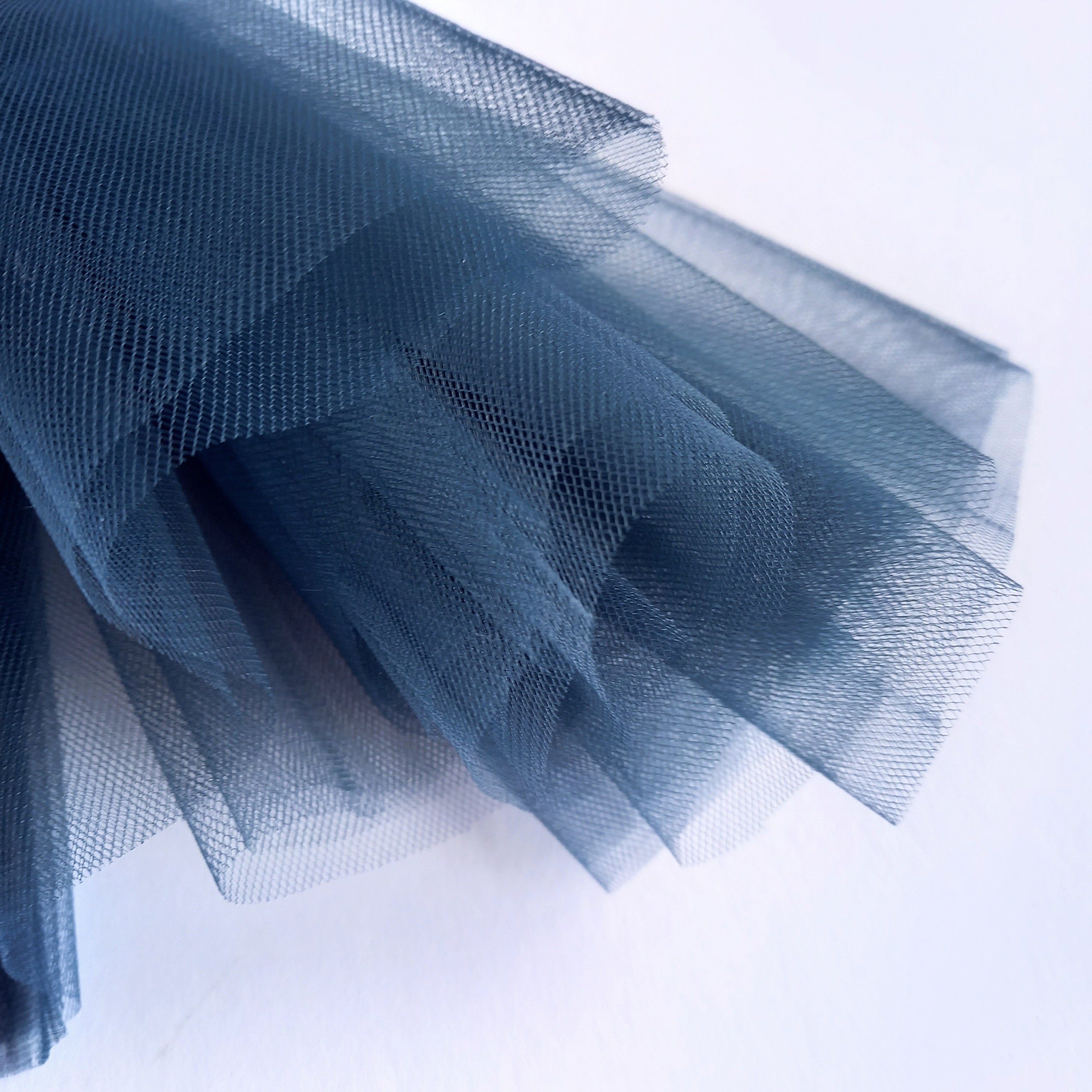 French Navy Blue Fine Tulle Fabric 300cm Wide - Sold by the Metre - Net ...