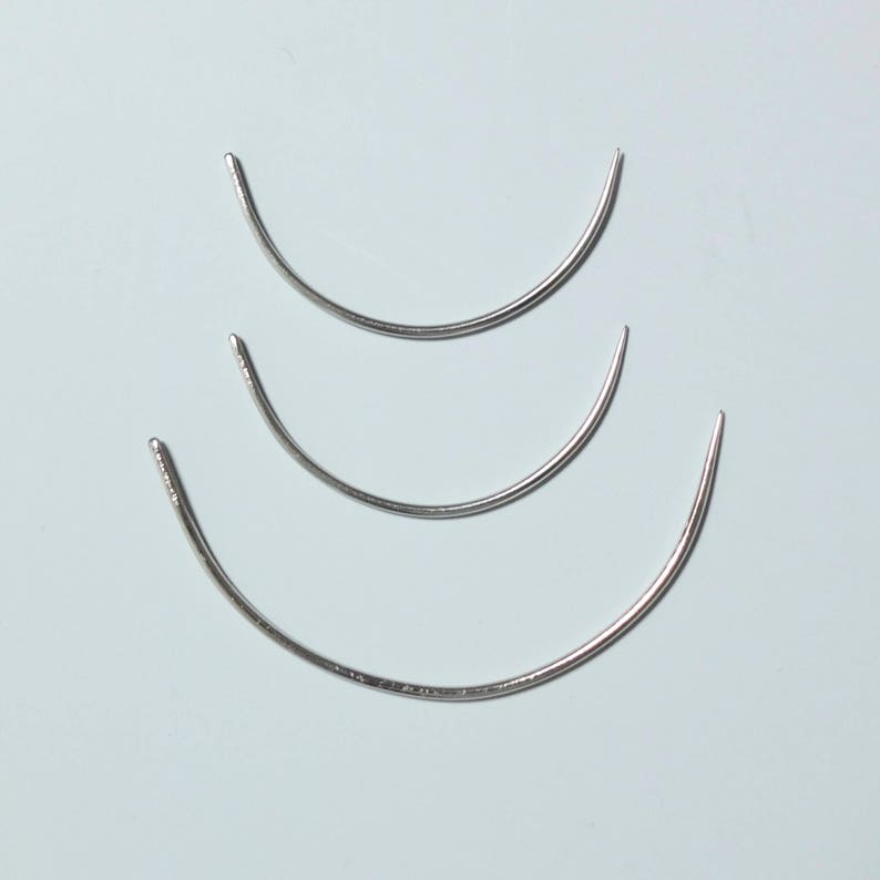 3 Curved Hand Sewing Needles Sharps General Use Mixed Size - Etsy