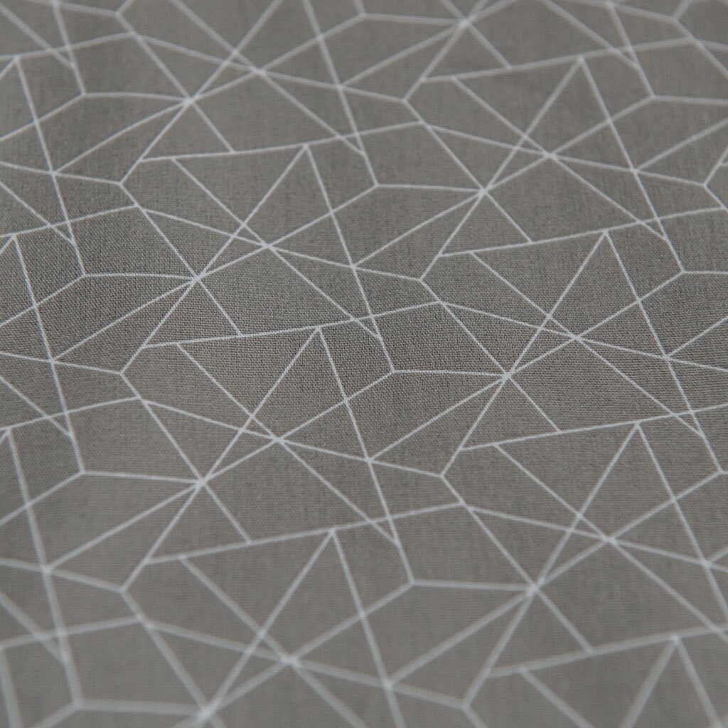 Grey & White Geometric Origami Print on 100% Cotton Woven | Etsy