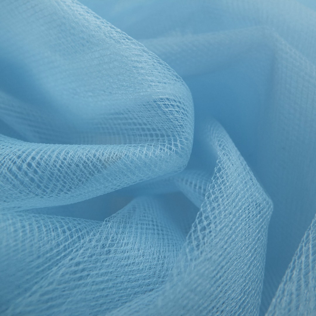 Light Sky Pastel Blue Fine Tulle Fabric 300cm Wide Sold by the Metre ...