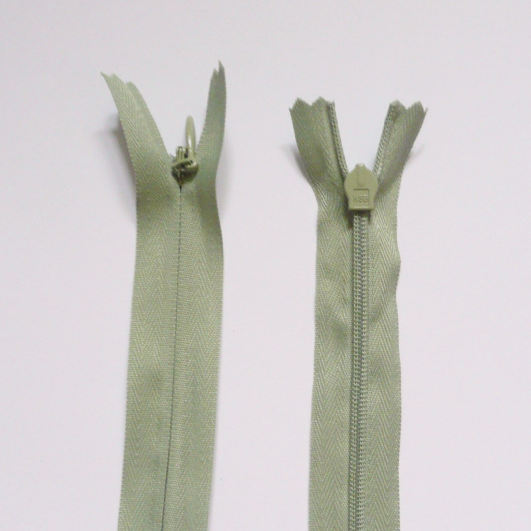 Sage Green Invisible Concealed Zip 55cm 22 Inch Long (alternative to ...