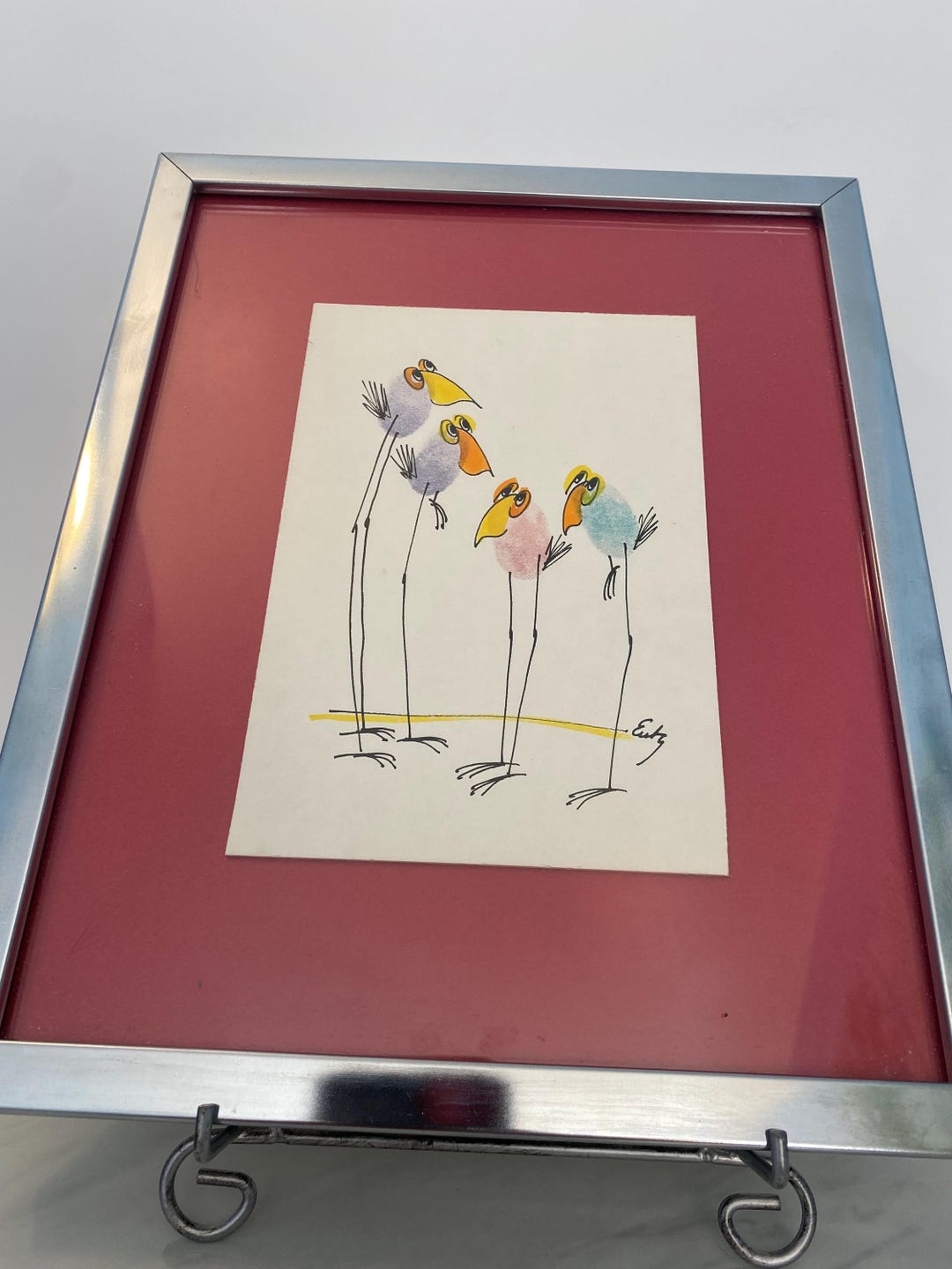 Vintage BARBARA ENTZ Original Artwork Watercolor Painting Drawing ...