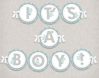 Little Golden Book Baby Shower, Printable Banner It's a Boy Blue and ...