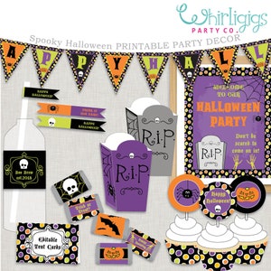 Halloween Party Decorations Instant Download PDF Printable AND Editable ...