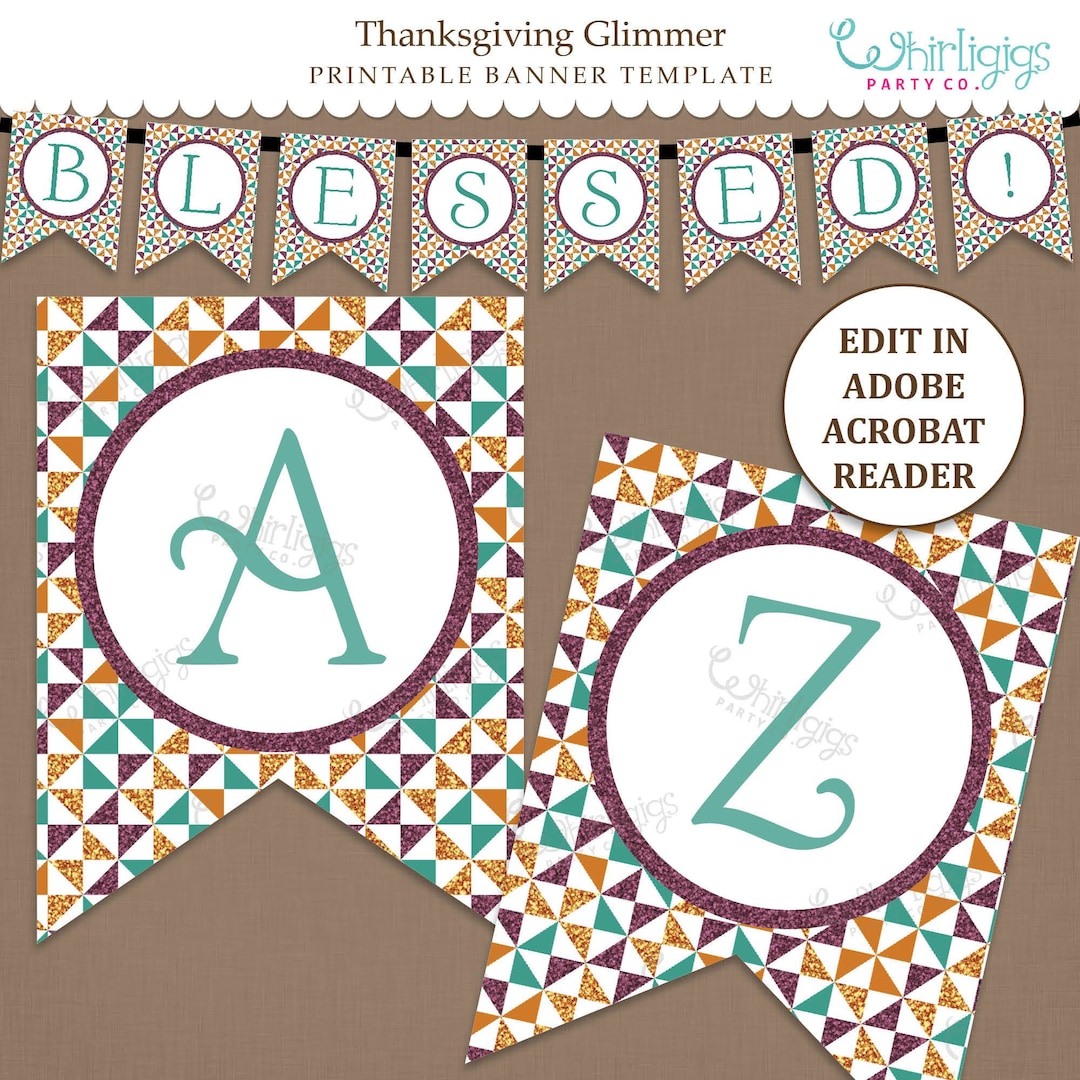 Happy Thanksgiving Banner Printable Thanksgiving Banner Template ...