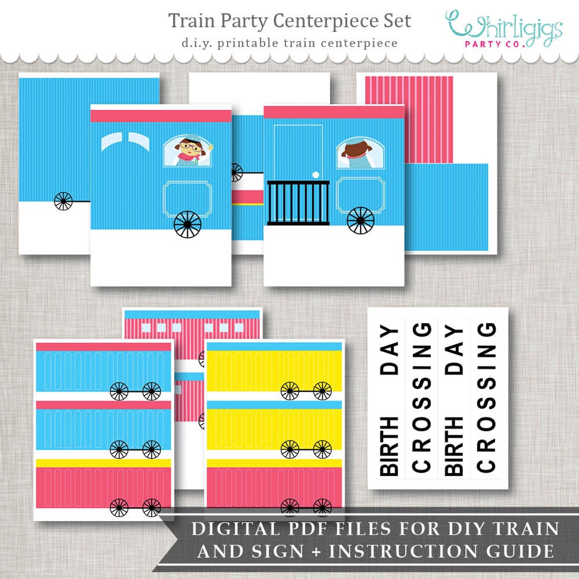 DIY Train Party Centerpiece Printables Instant Download - Etsy