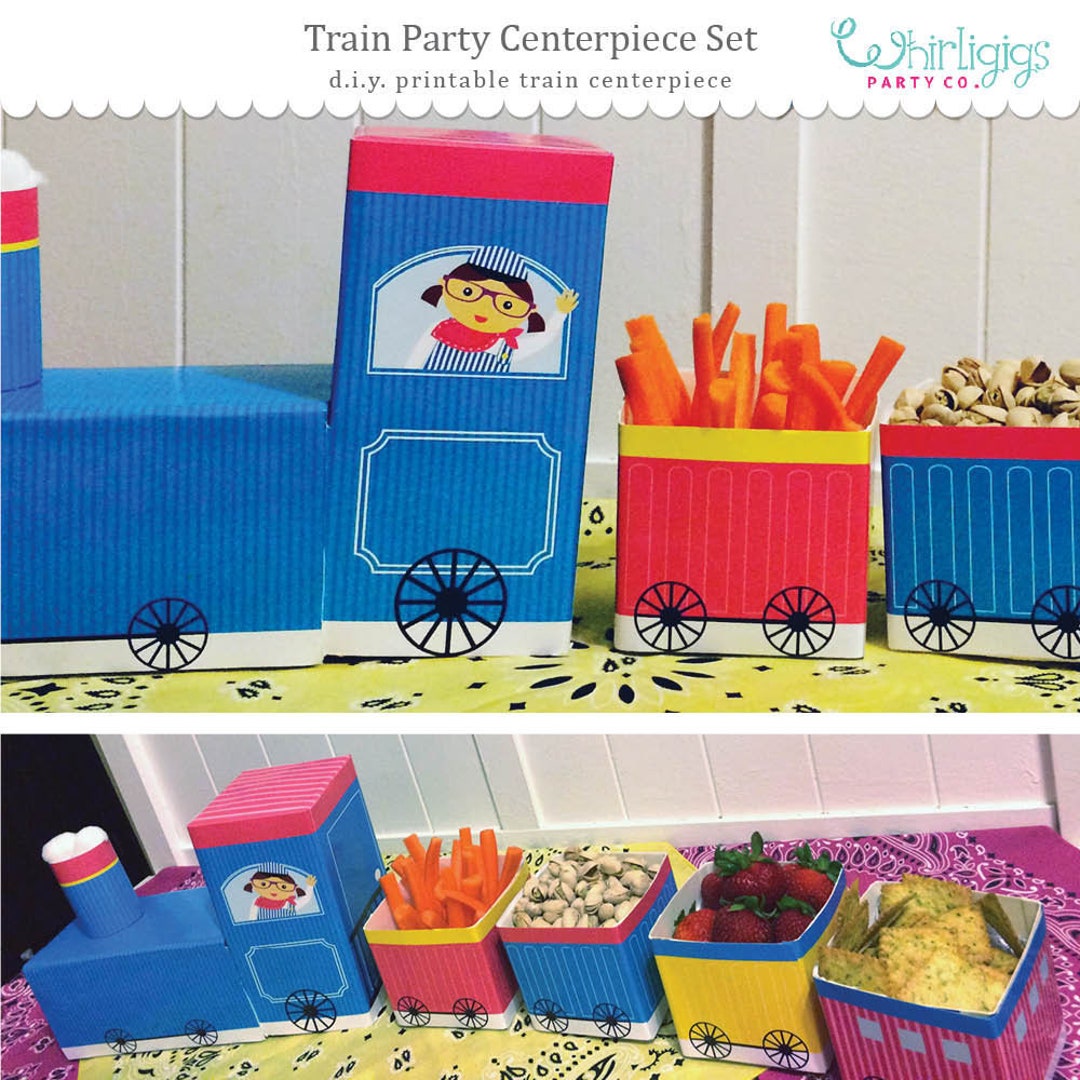 DIY Train Party Centerpiece Printables - Instant Download - Printable ...