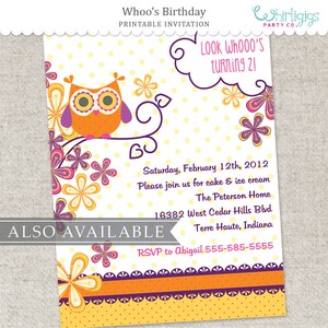 Owl Birthday Banner - Instant Download Happy Birthday in Orange and ...