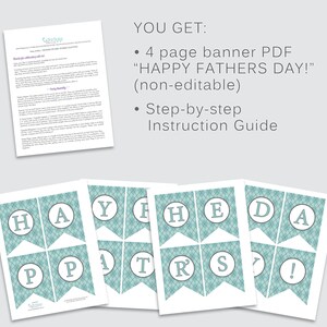 Fathers Day Banner Printable With Happy Father's Day! Message - Aqua ...