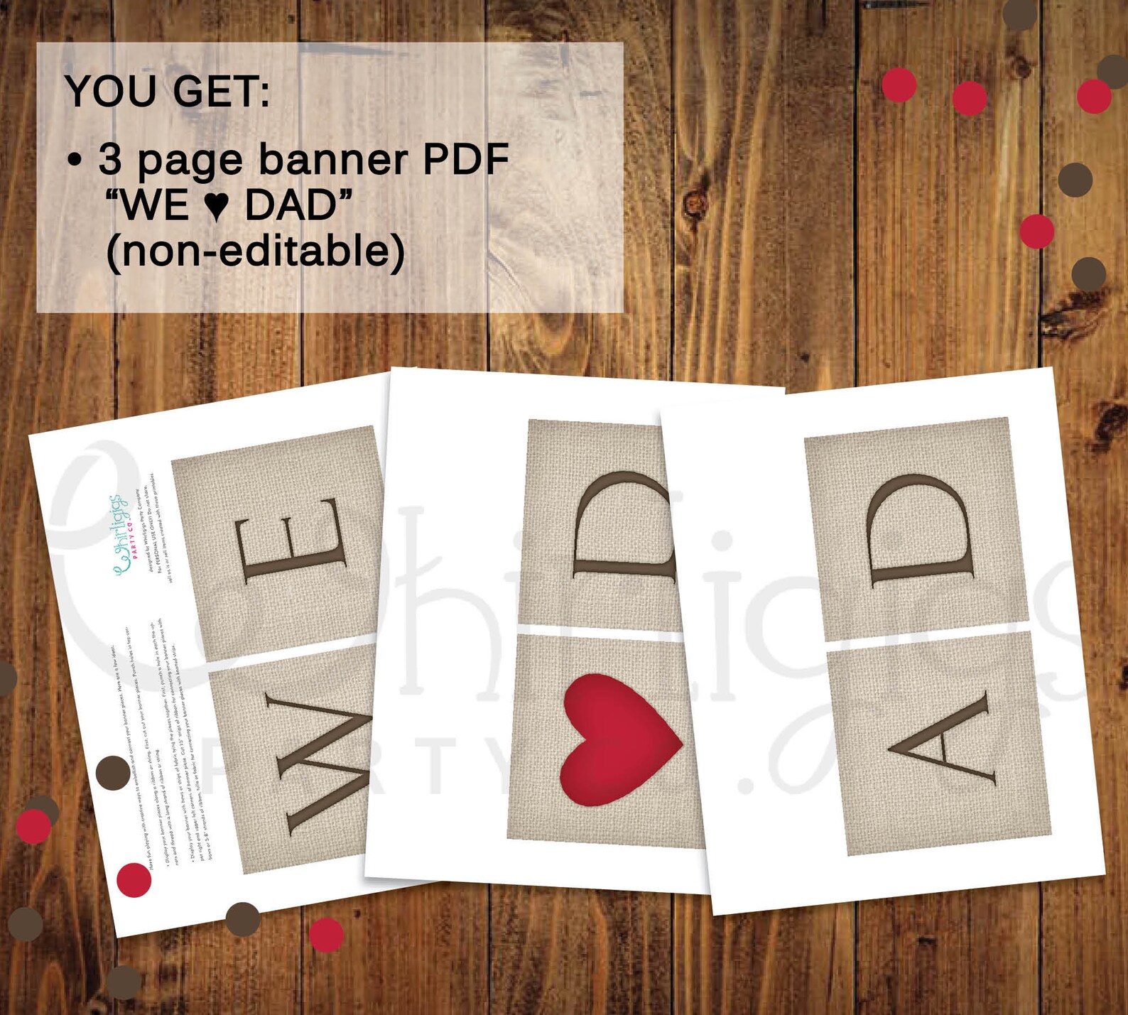 We Love Dad Banner A Fathers Day Banner You Print Instant | Etsy