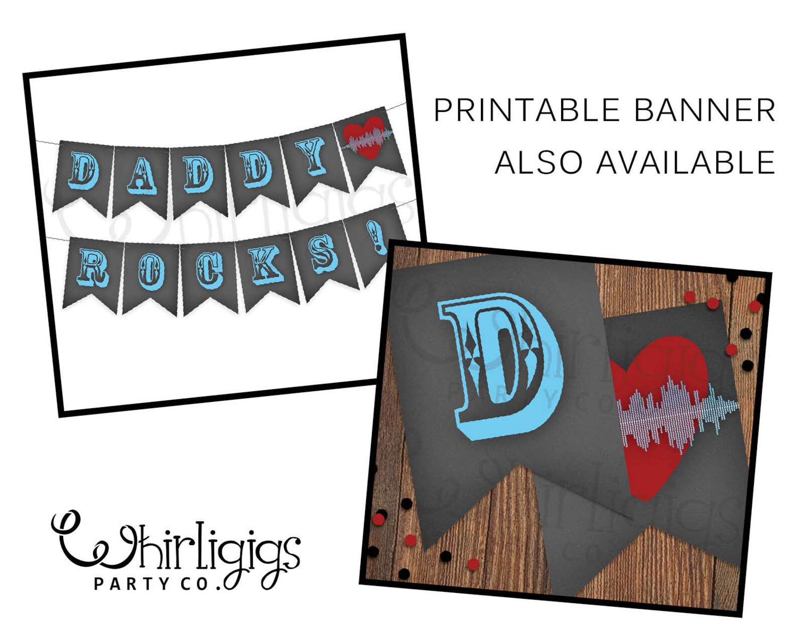 We Love Dad Banner A Fathers Day Banner You Print Instant | Etsy