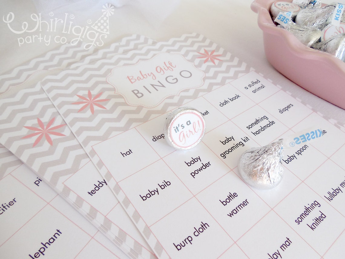Baby Shower Game Set | Girl Gift Bingo | Wishes for Baby Advice Cards ...