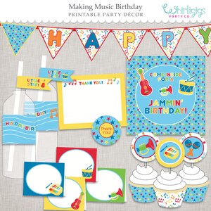 Music Party Decorations ; Music Birthday Party Printable Party Supplies ...
