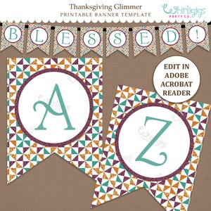 Blessed Banner Template - Printable Banner - Editable PDF File - a DIY ...