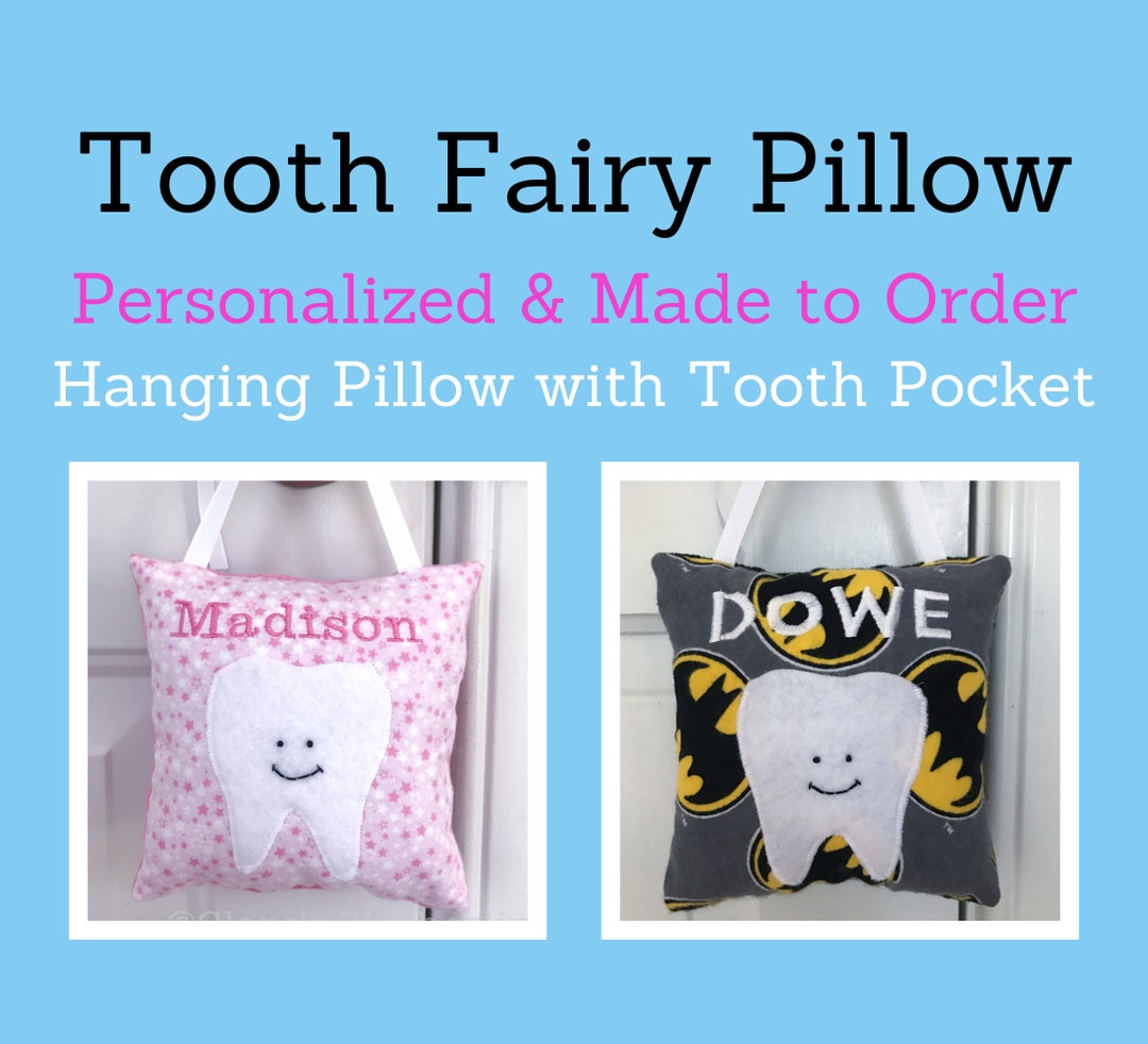 Personalized Tooth Fairy Pillow Custom Made Hanging Tooth - Etsy
