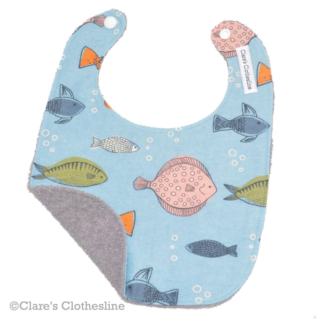 Fish Bib: Lake Fishing Baby Gift, Flannel & Terry Cloth - Etsy