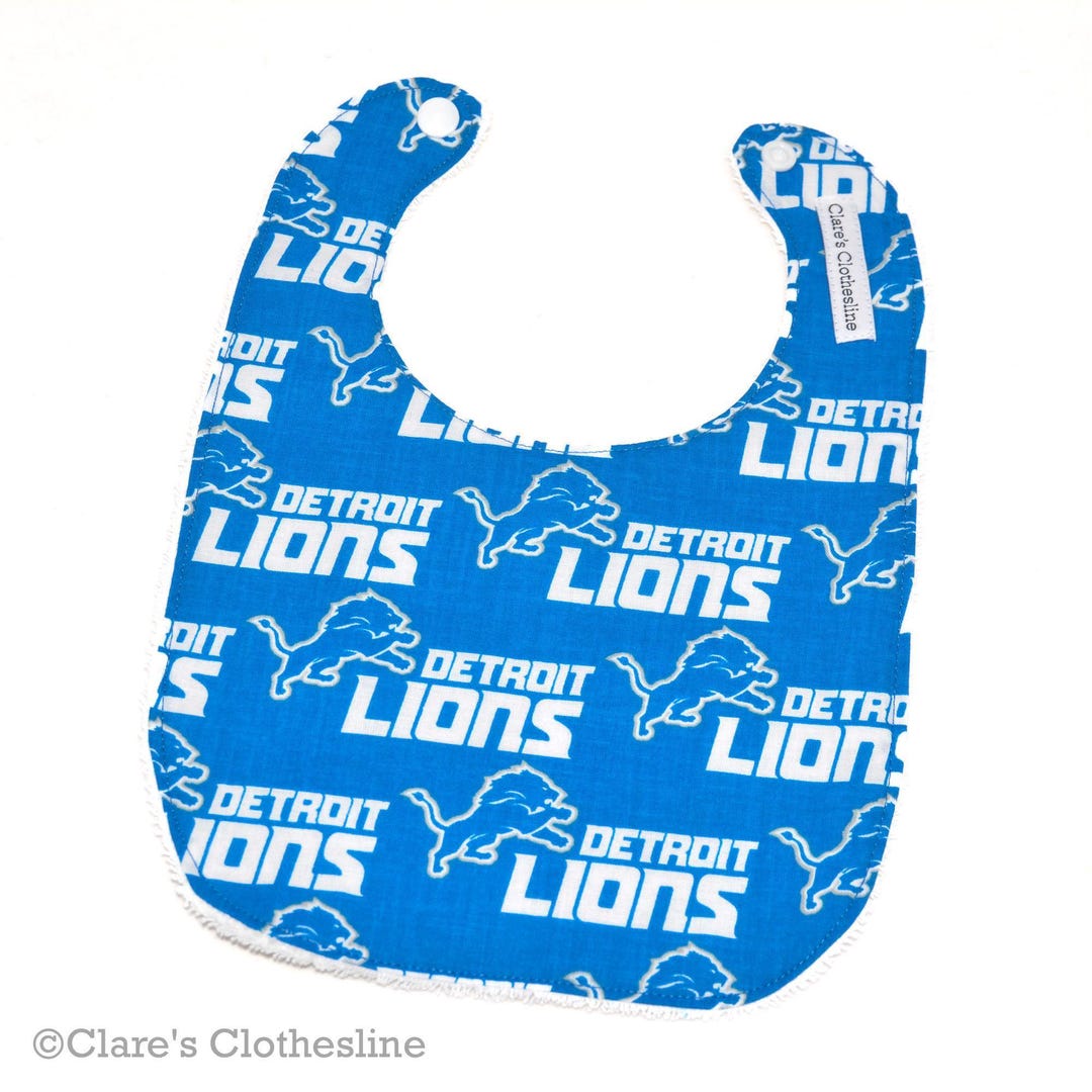 Detroit Lions Bib: Football Baby Gift, Cotton & Terry Cloth - Etsy