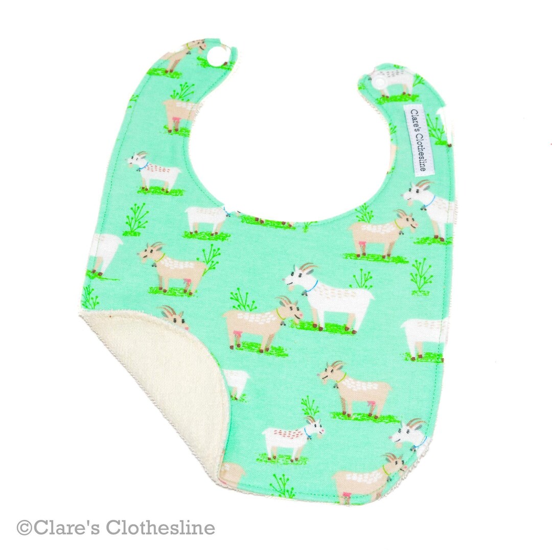 Goats Bib: Farm Animals Baby Gift, Flannel & Terry Cloth - Etsy