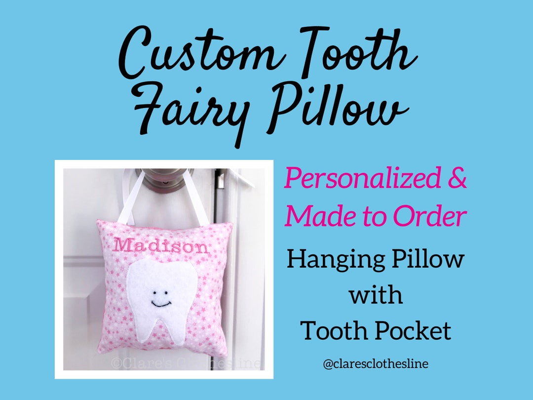 Personalized Tooth Fairy Pillow Custom Made Hanging Tooth Fairy Pillow ...
