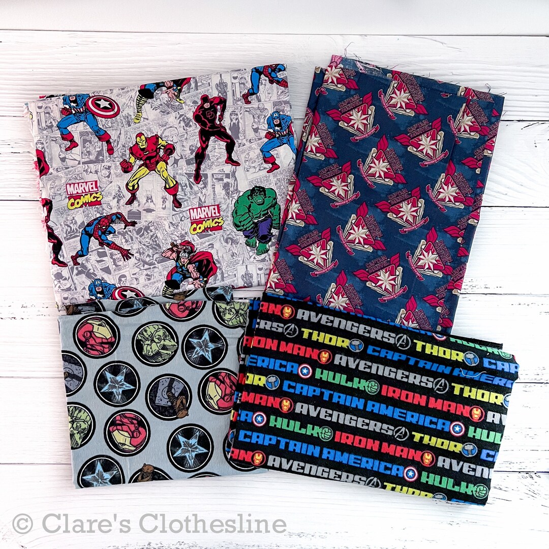Marvel Comics Fabric Remnant Bundle Captain America, Hulk, Captain ...