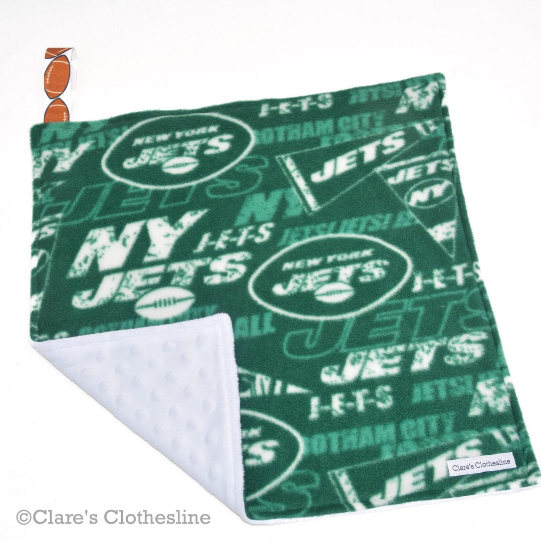 New York Jets Lovey: Green NY Jets Football Baby Gift, Fleece and Minky ...