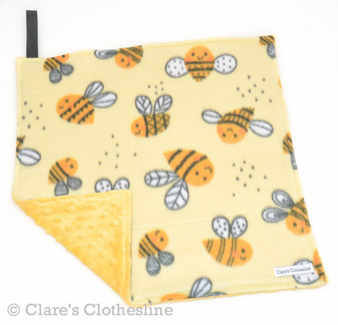 Bumble Bee Lovey: Yellow Honey Bees Baby Gift, Fleece & Minky Snuggle ...