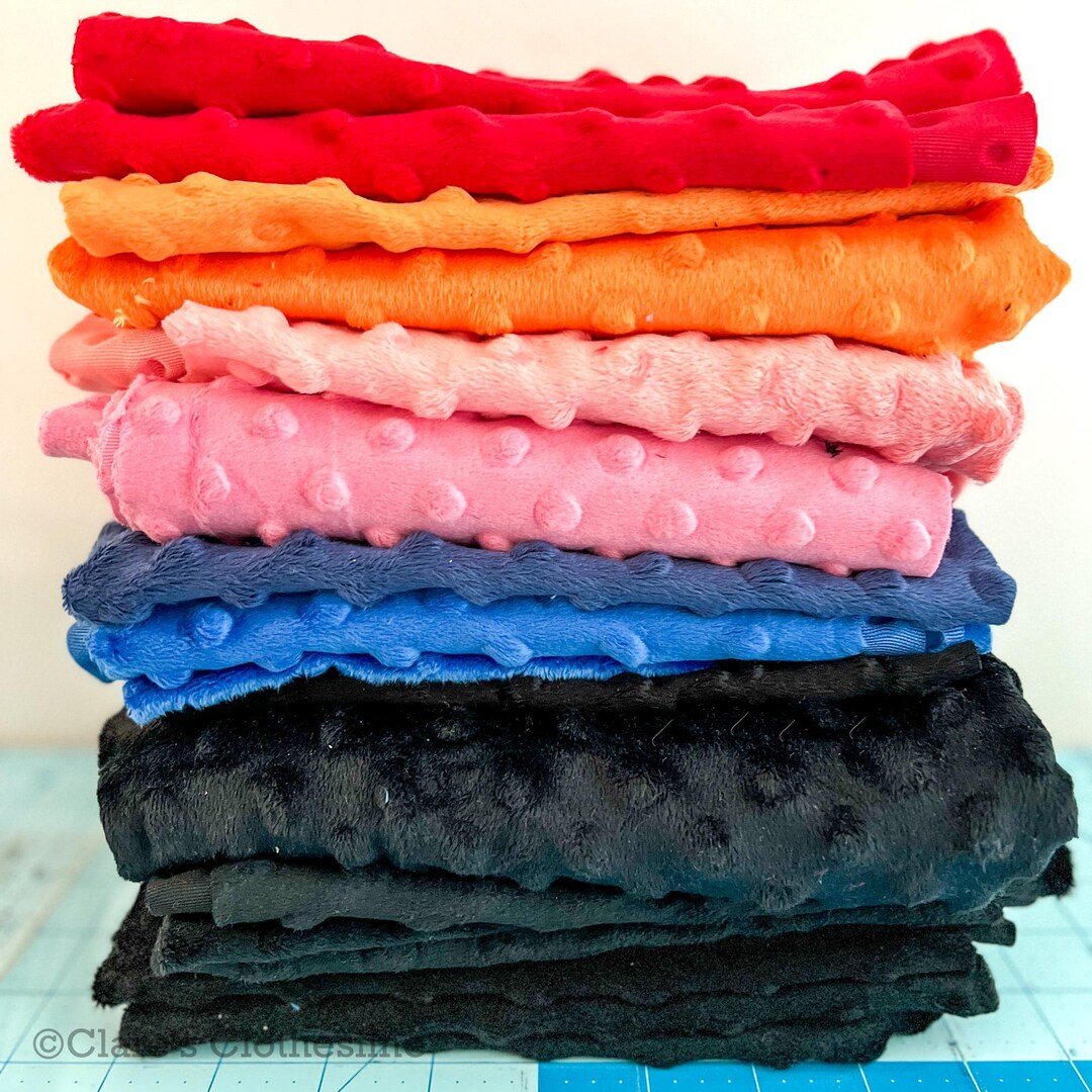 Minky Fabric Remnants: Dimple Dot Polyester, 1 Pound Pack Assorted ...