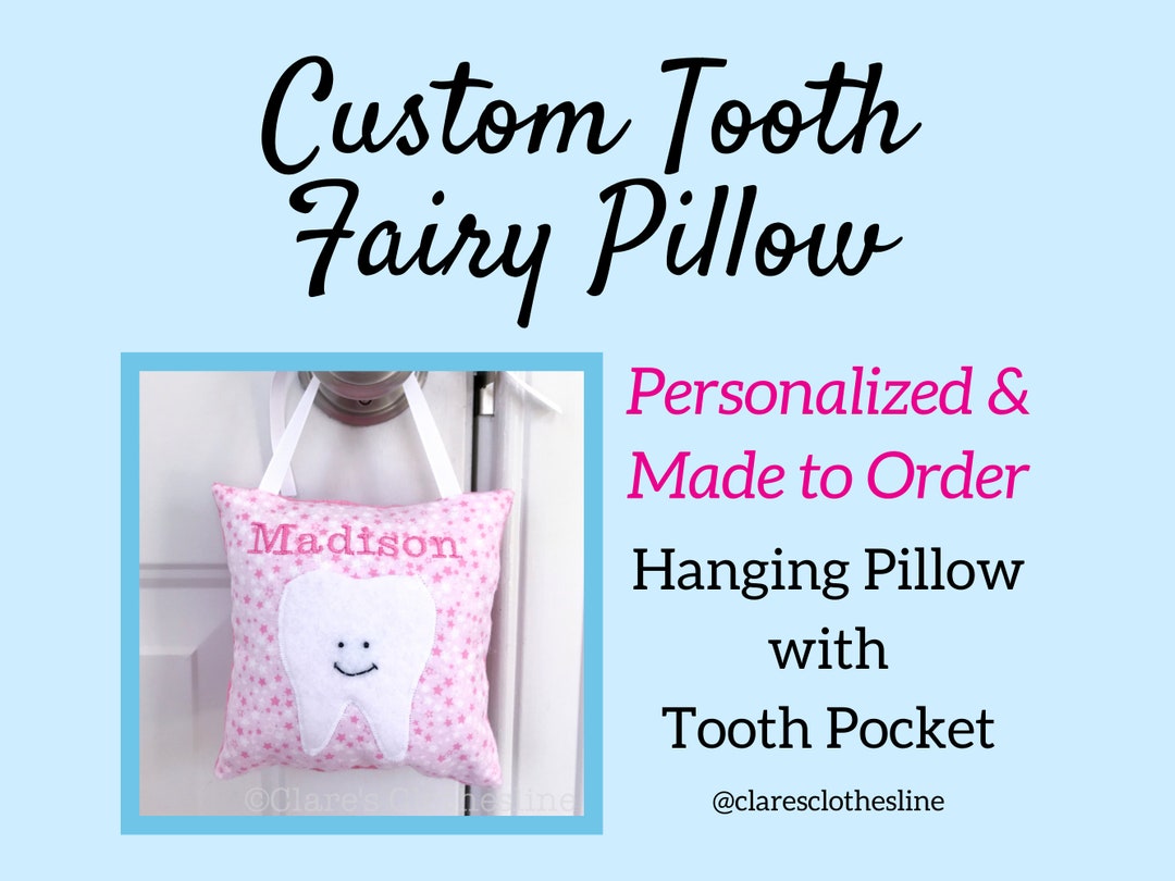 Personalized Tooth Fairy Pillow Custom Made Hanging Tooth - Etsy