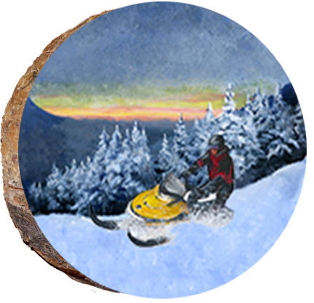Wintry Sunset With Snowmobile - DPS155 - Etsy