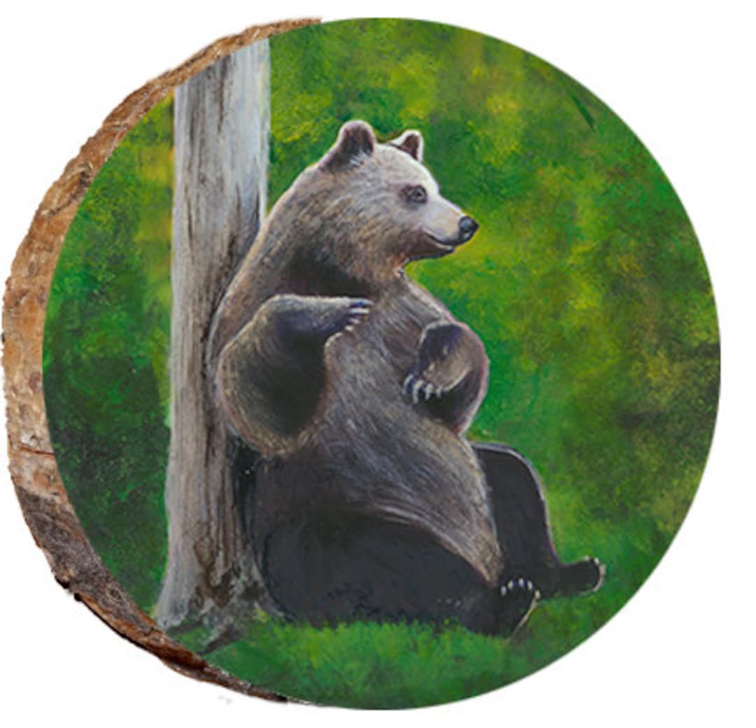 Bear Scratching His Back on a Tree - DAB151 - Etsy