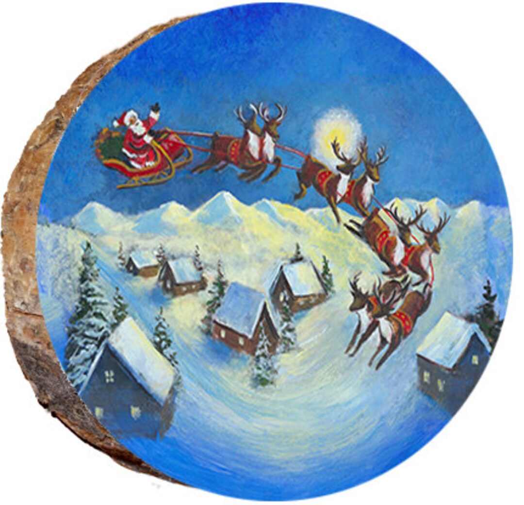 Santa Coming in for a Landing - DX159 - Etsy