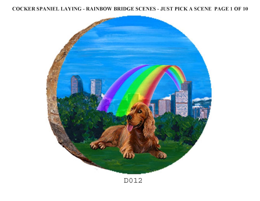 D012 - Cocker Spaniel Laying in Rainbow Bridge Treasures Scene - Order ...