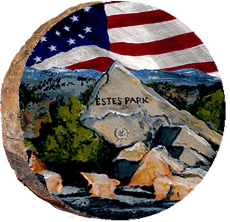 DFG020 Flag Over Estes Park Sign - Etsy