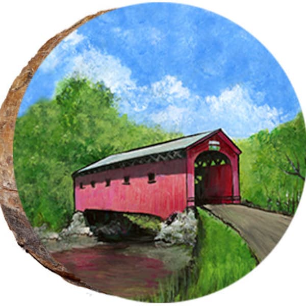 Red Covered Bridge - Etsy