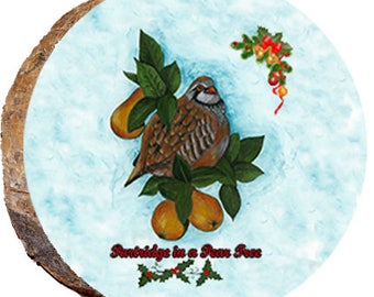 Partridge in a Pear Tree. Christmas Centerpiece Folk Art. Christmas ...