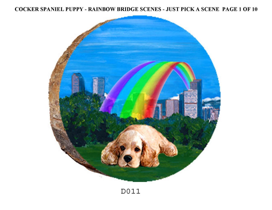 D011 - Cocker Spaniel Puppy in Rainbow Bridge Treasures Scene - Order ...
