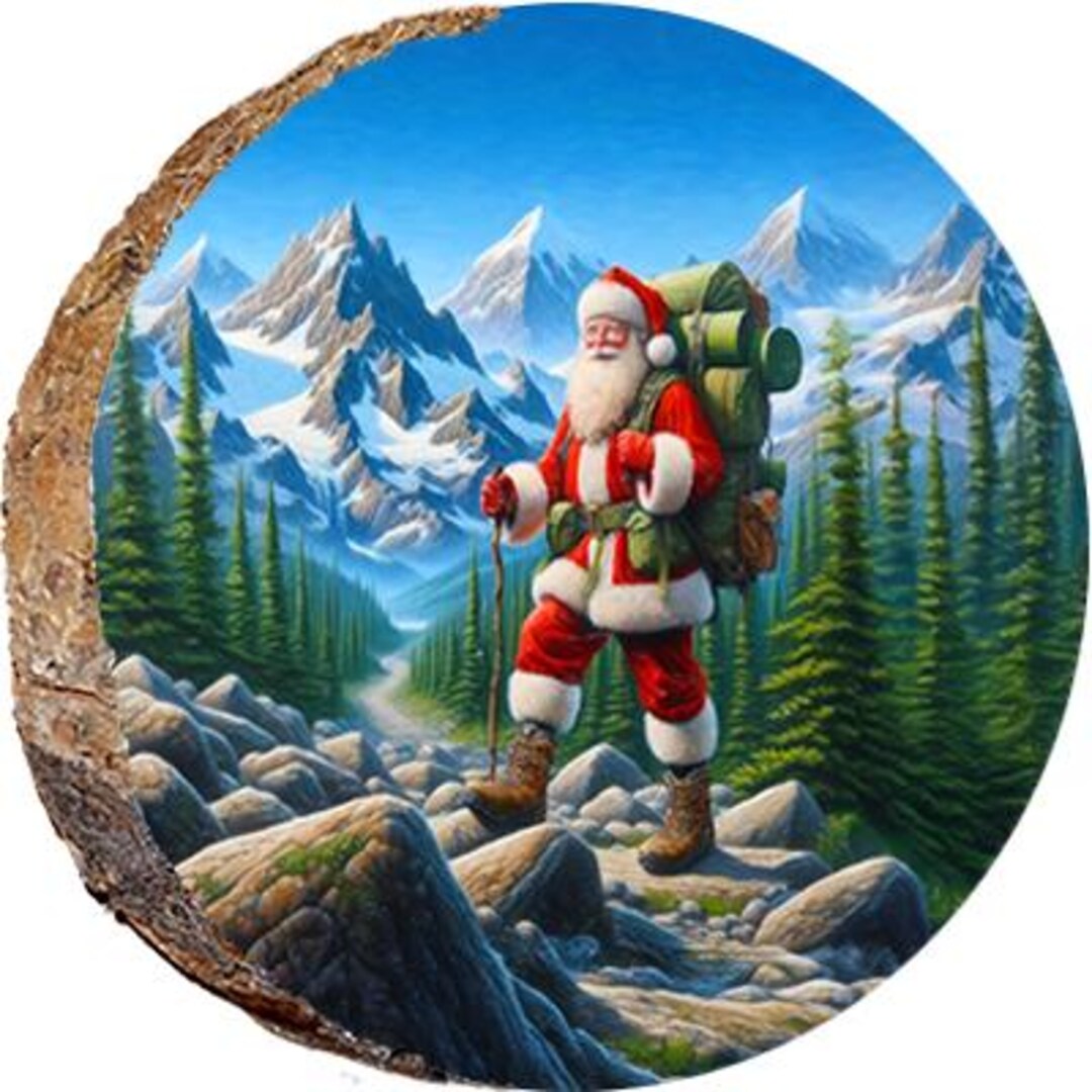 SANTA HIKING in the ROCKIES - DX246 - Etsy