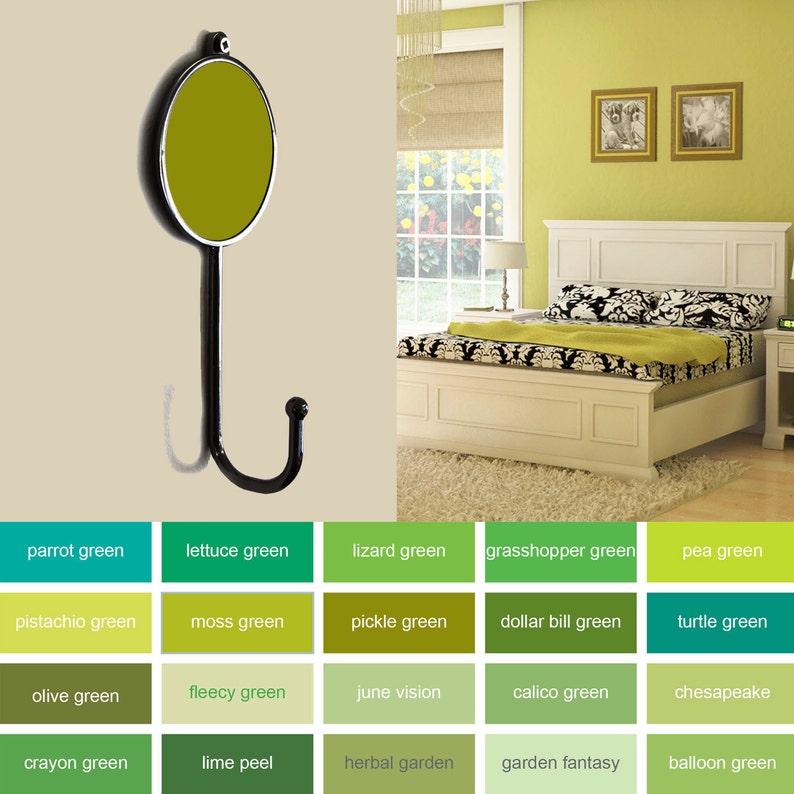 Green Colourful Coat Clothes Wall Bedroom Robe Hooks - Etsy