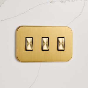 Gold Rocker Light Switch | 1G 2G 3G 4G | Trailing Edge | 240V ...