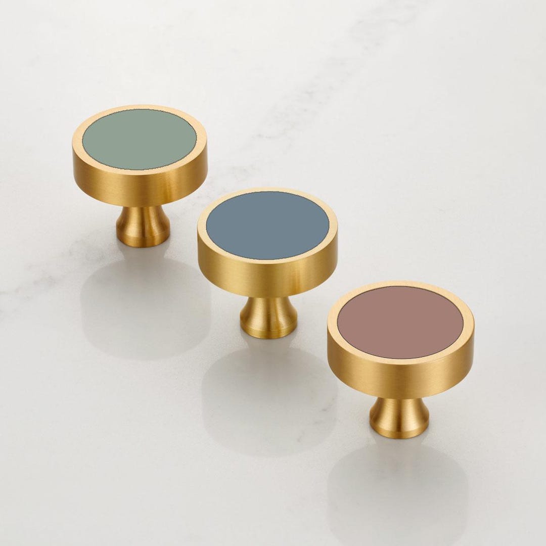 Custom PANTONE Cupboard Door Knobs | Gold Brass Cabinet Knobs With ANY ...