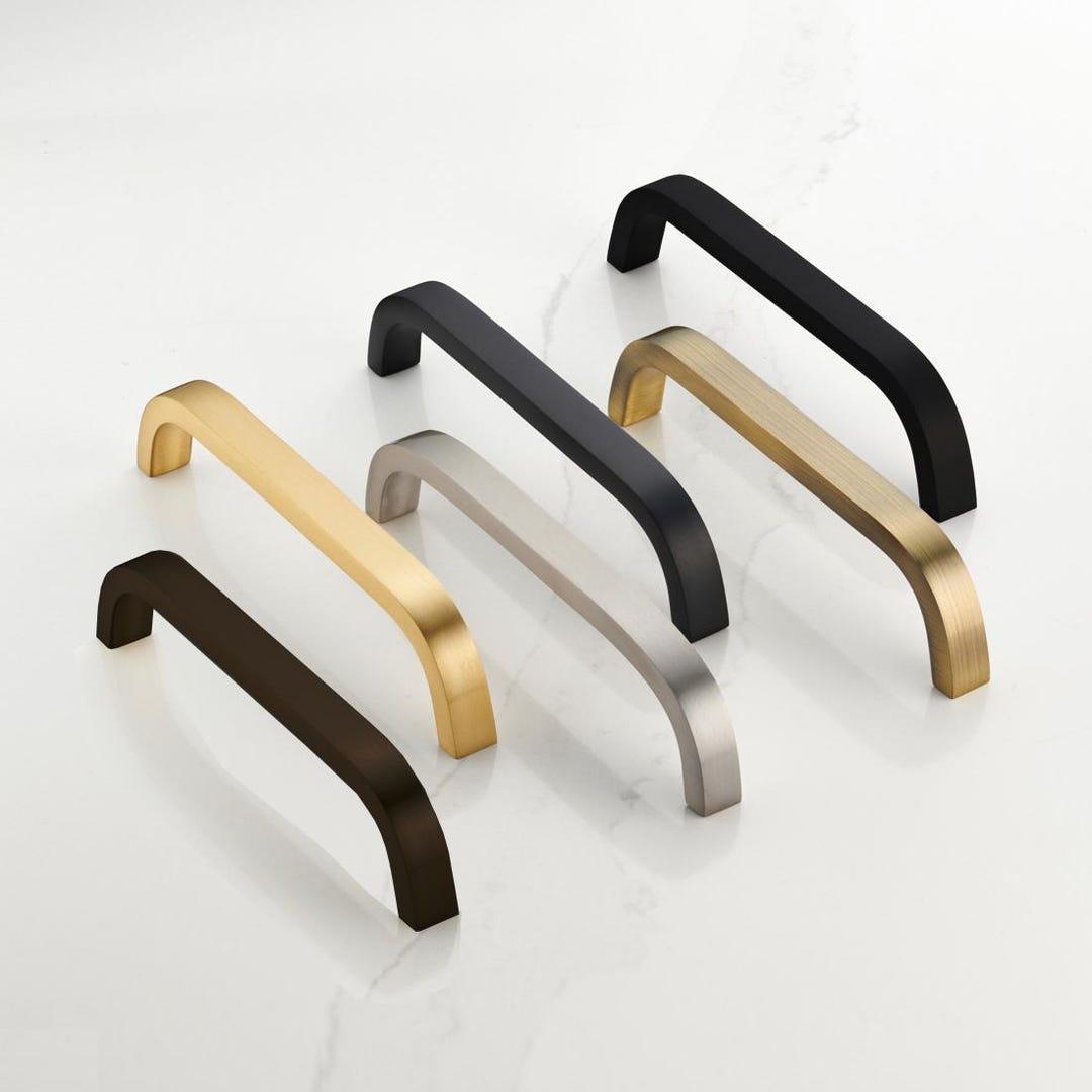 Brass Kitchen Handles, Curved Drawer Pulls, Closet Handles Cabinet ...