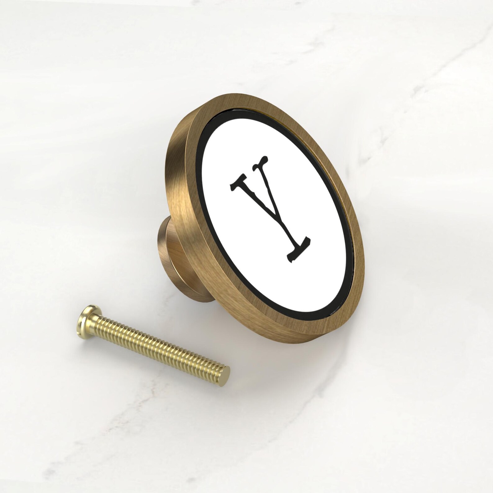 Typewriter Style Alphabet Letter & Number Cupboard Drawer Knobs ...
