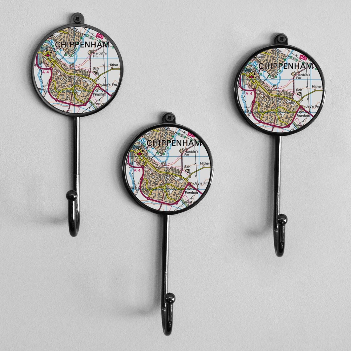 Personalised Postcode Map Wall Coat Hook | Etsy