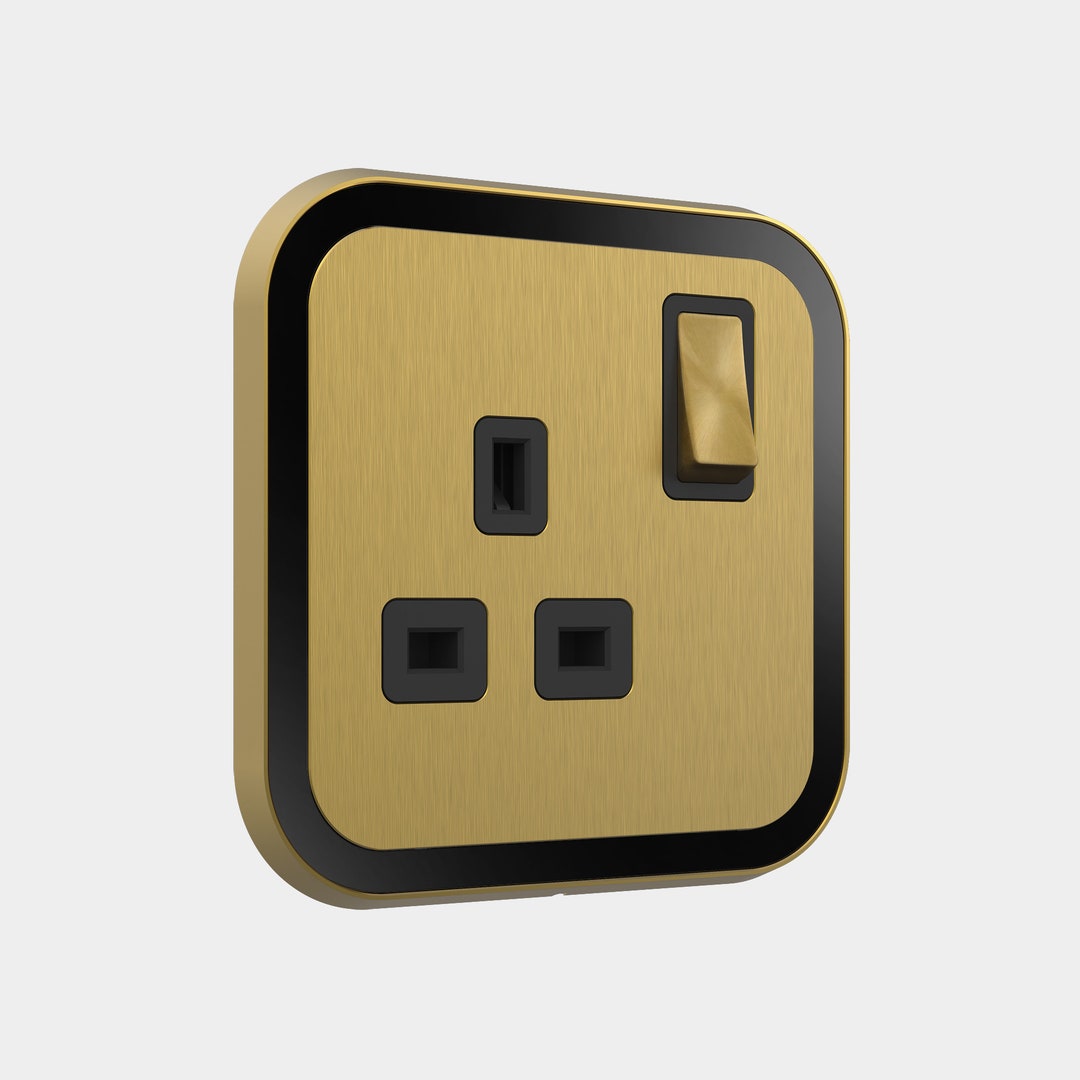 UK Single Double Plug Socket 13A Gold With Black Gloss - Etsy