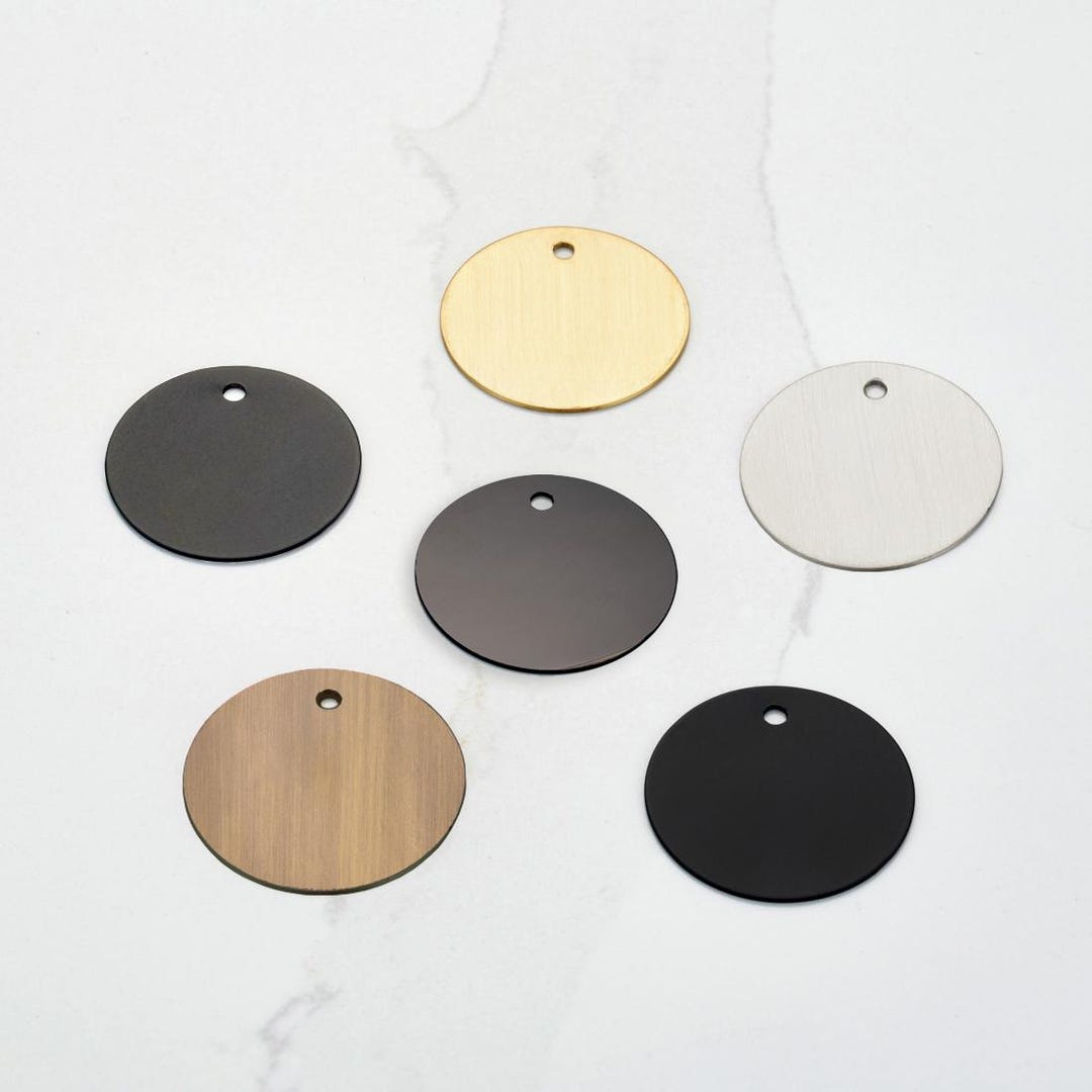 Brass Sample Disc Swatches in Antique Gold, Silver, Matte Black ...