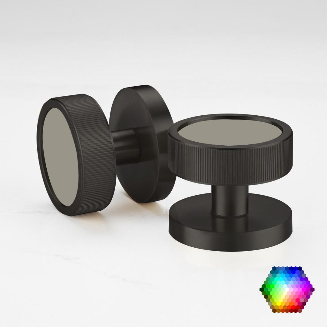 Pair of Black Mortice Door Knobs Solid Brass | Custom Colour Hex Code ...