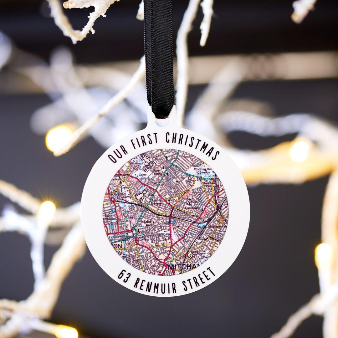 Personalised Map Christmas Bauble Decoration - Etsy