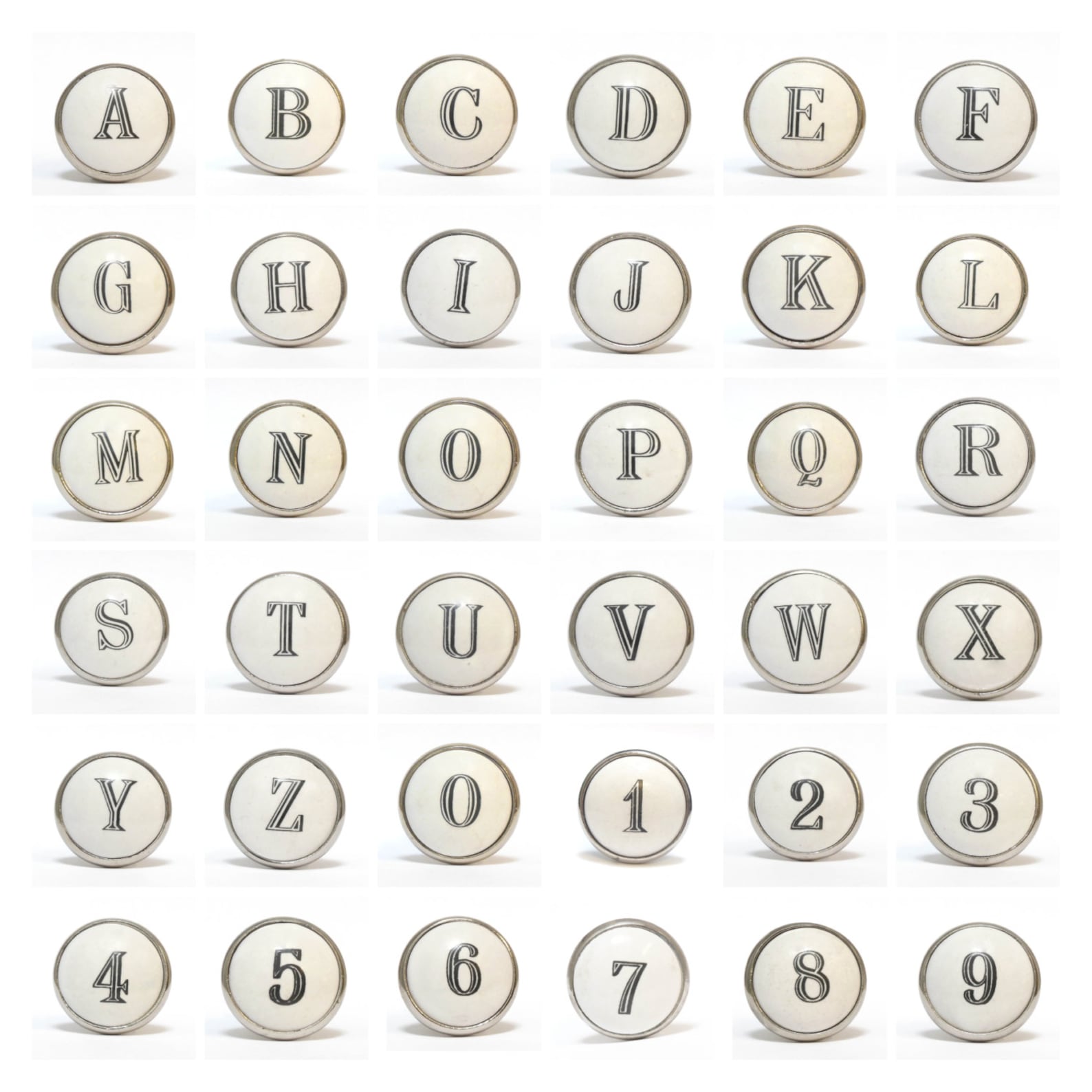 Alphabet Letter & Number Ceramic Cupboard Knobs - Etsy